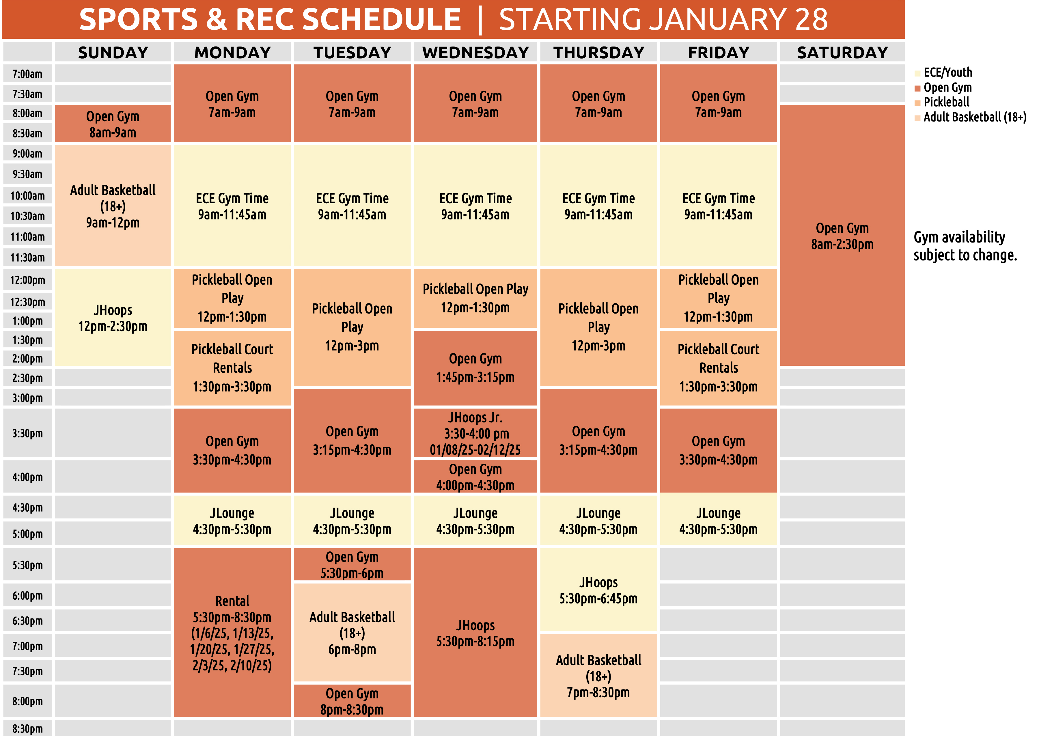 Jewish Community Center of the Lehigh Valley - Wellness Schedules | JCC of the Lehigh Valley